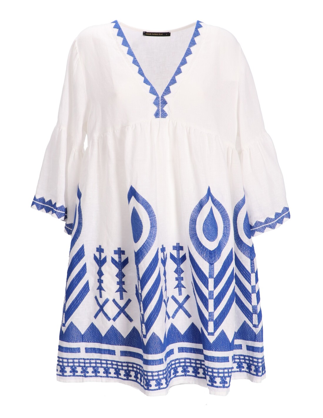 greek archaic kori vestido mujer dress short feather bell sleeve ...